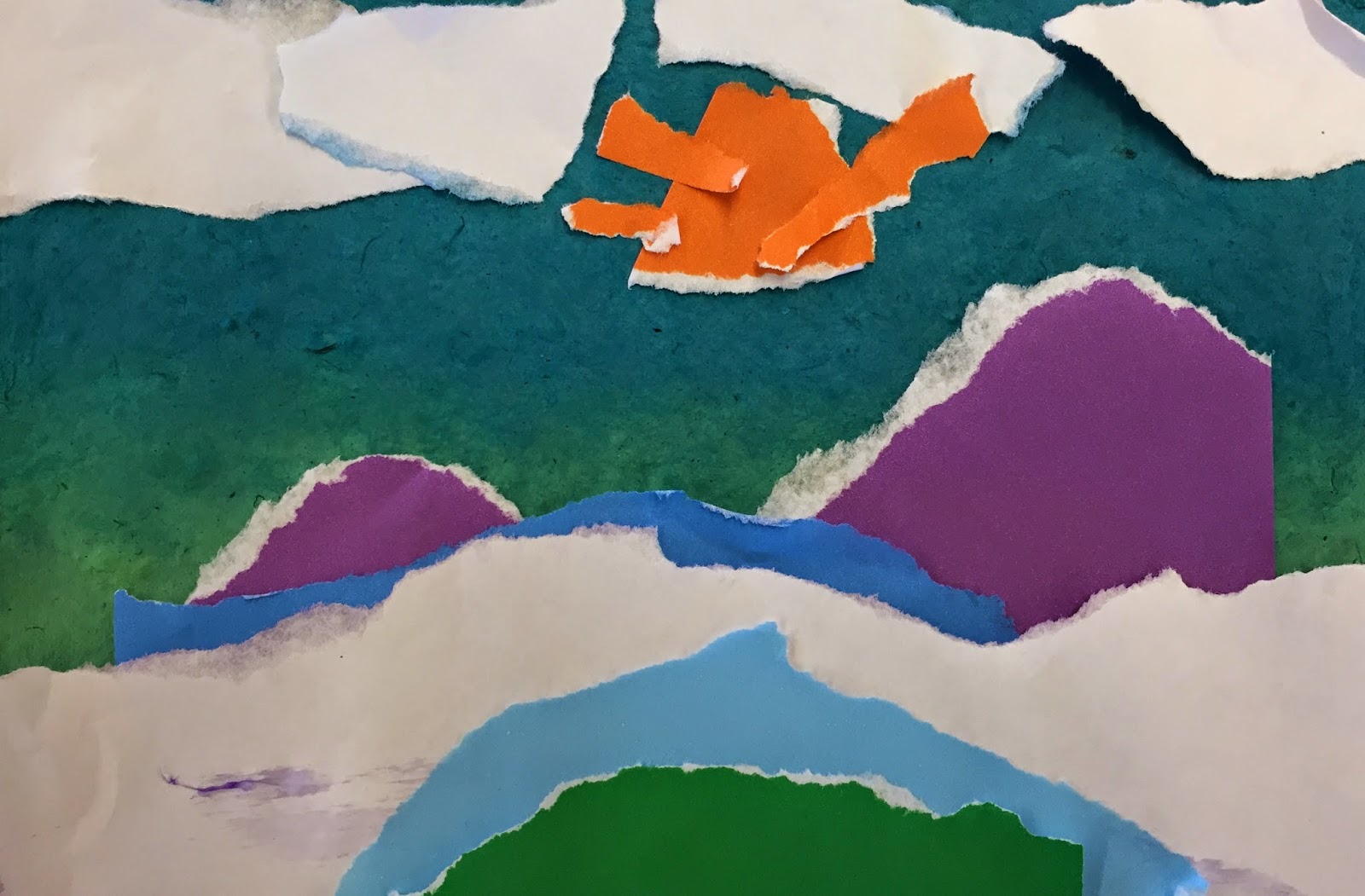 small batch art: 1st grade landscape collages