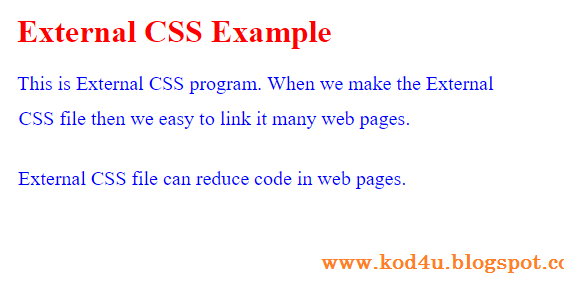 CSS External CSS Example