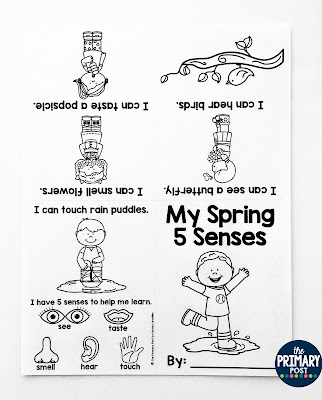 Spring 5 Senses Mini Book FREEBIE - The Primary Post