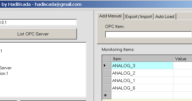 My OPC Client v6.1 - Auto Load File - HadiSCADA