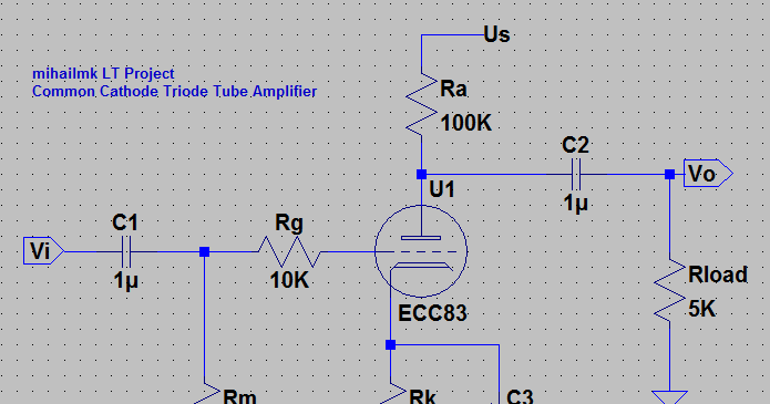 Electro-Magnetic World: Common Cathode Triode Tube Amplifier
