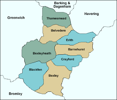 Bexley Map Region Political | Map of London Political Regional