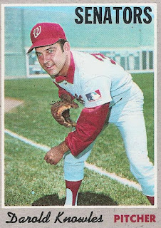 Texas Rangers Cards: Senators Saturday - Darold Knowles, 1970.