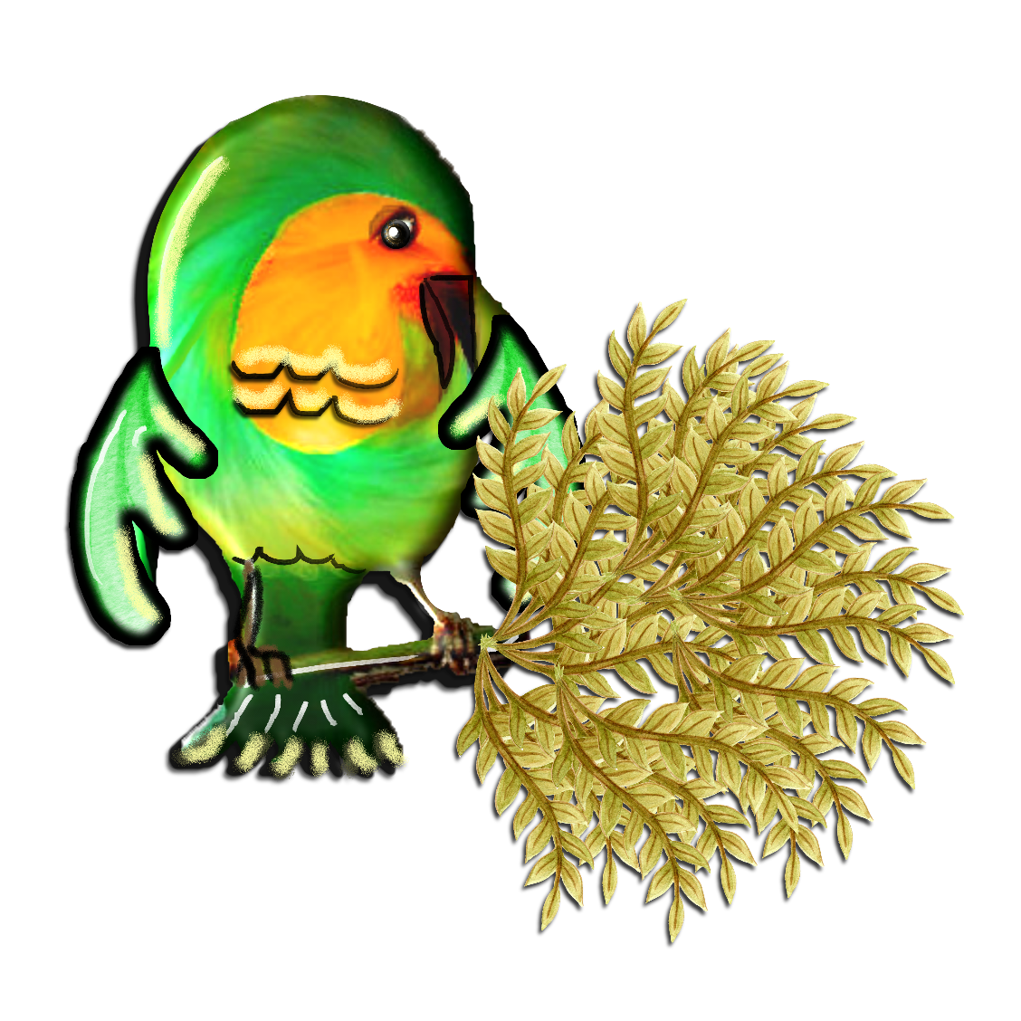 Tropical Birdie png Seamless Square, Charm and Pages