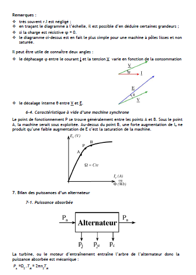 RÉSUMÉ SUR les machines synchrones - Electomecanique