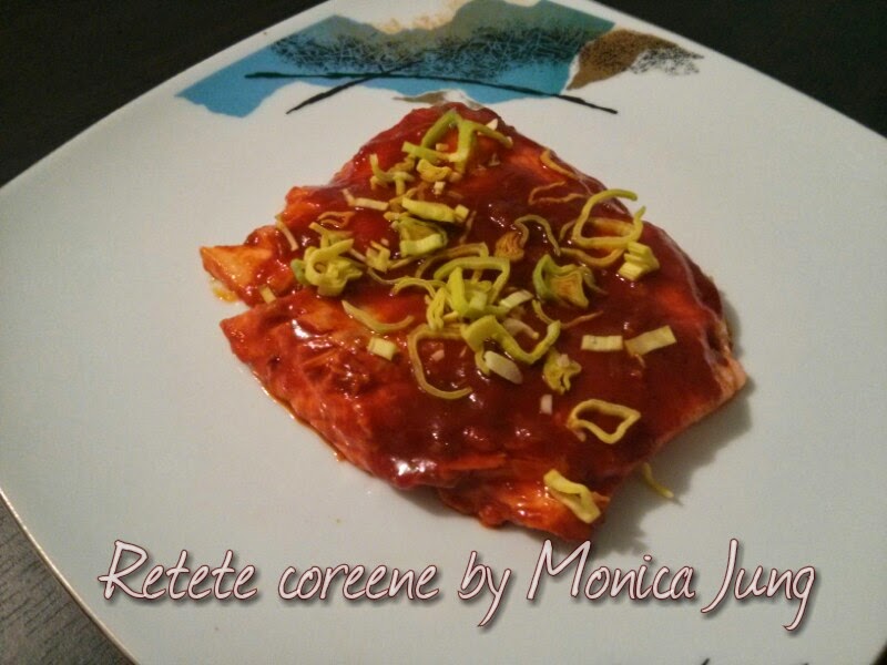 Retete coreene pentru acasa...by Monica Jung: Somon cu sos iute si ghimbir