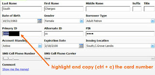 Reference Staff: printing library card numbers