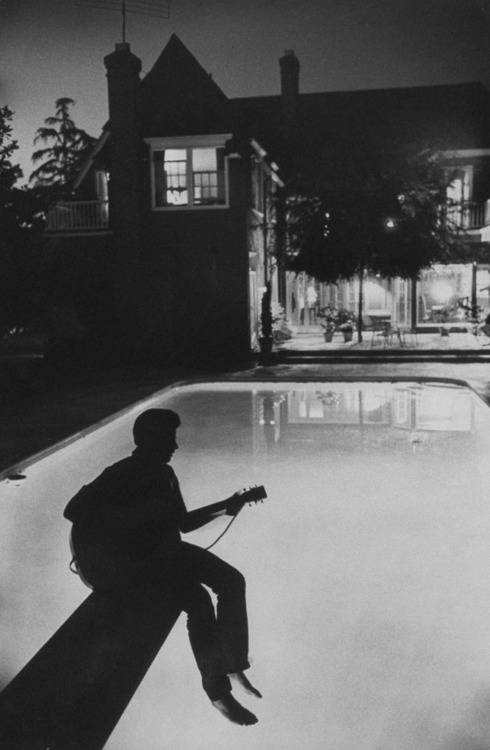 DECAYING HOLLYWOOD MANSIONS: 17-year-old Ricky Nelson plays the guitar ...