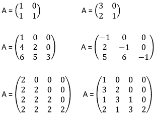 Matemáticas10: Ejemplos de Matriz Triangular Inferior