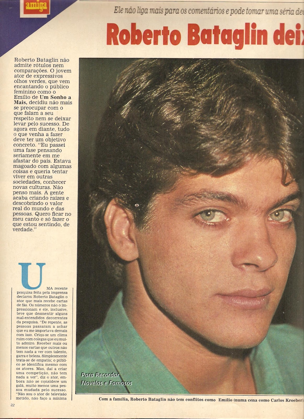 Para Recordar Novelas e Famosos: Roberto Bataglin deixa o Brasil