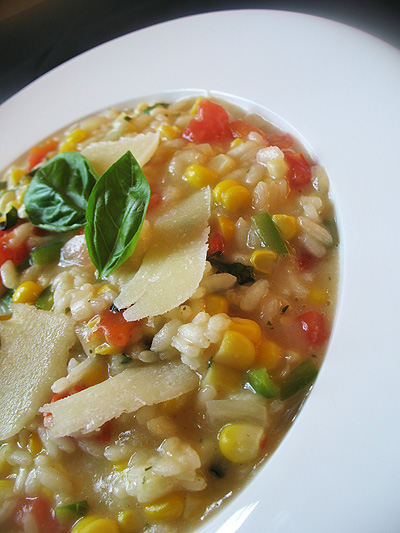 Sweet Corn Risotto with Tomato and Basil | Lisa's Kitchen | Vegetarian ...