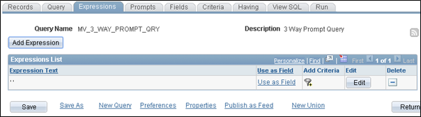 Oracle PeopleSoft Notes: PS Query - Extensive use of Expression and Prompts