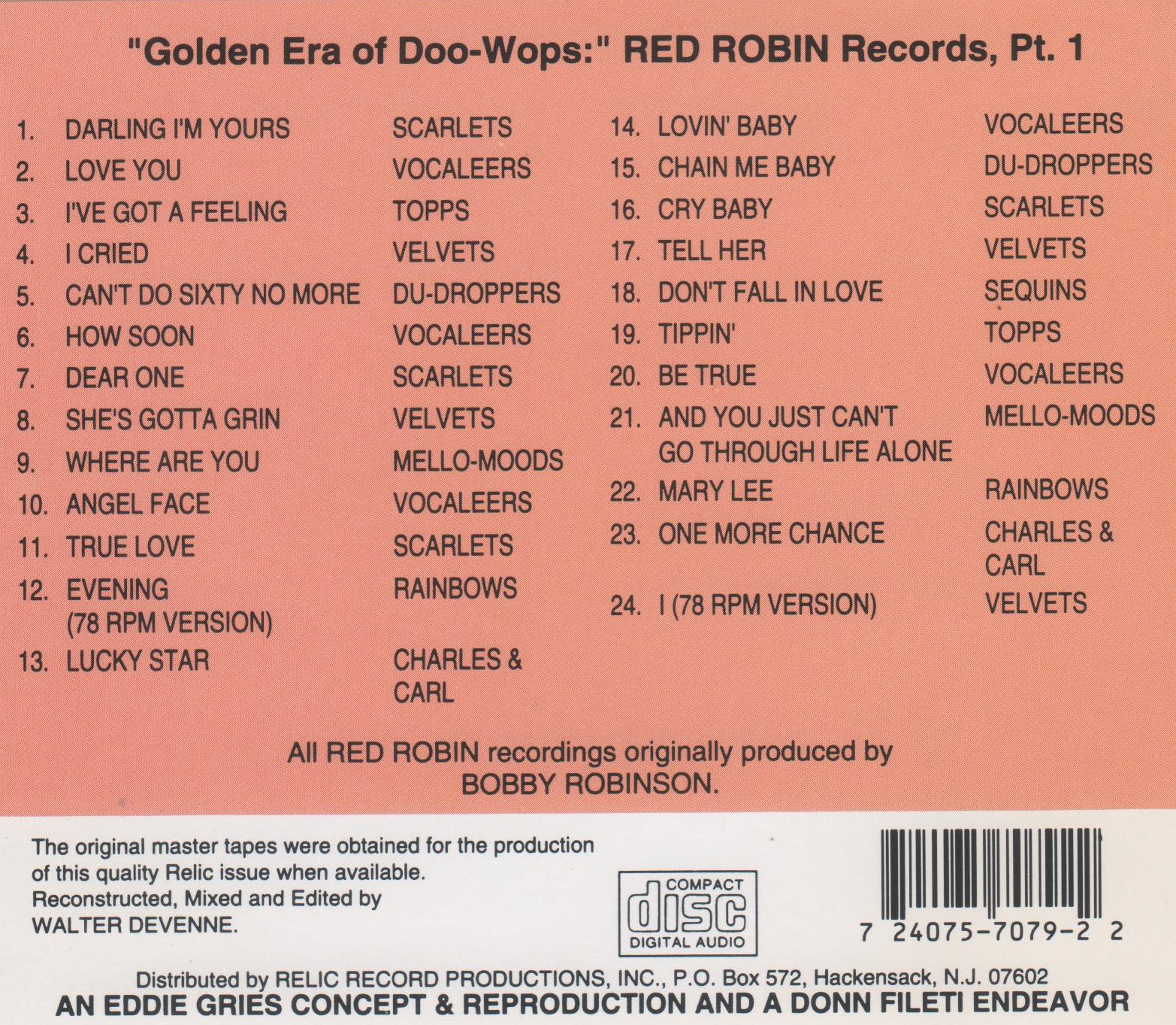 Doo Wop n Soul Oldies: Golden Era Of Doo Wops: Red Robin Records