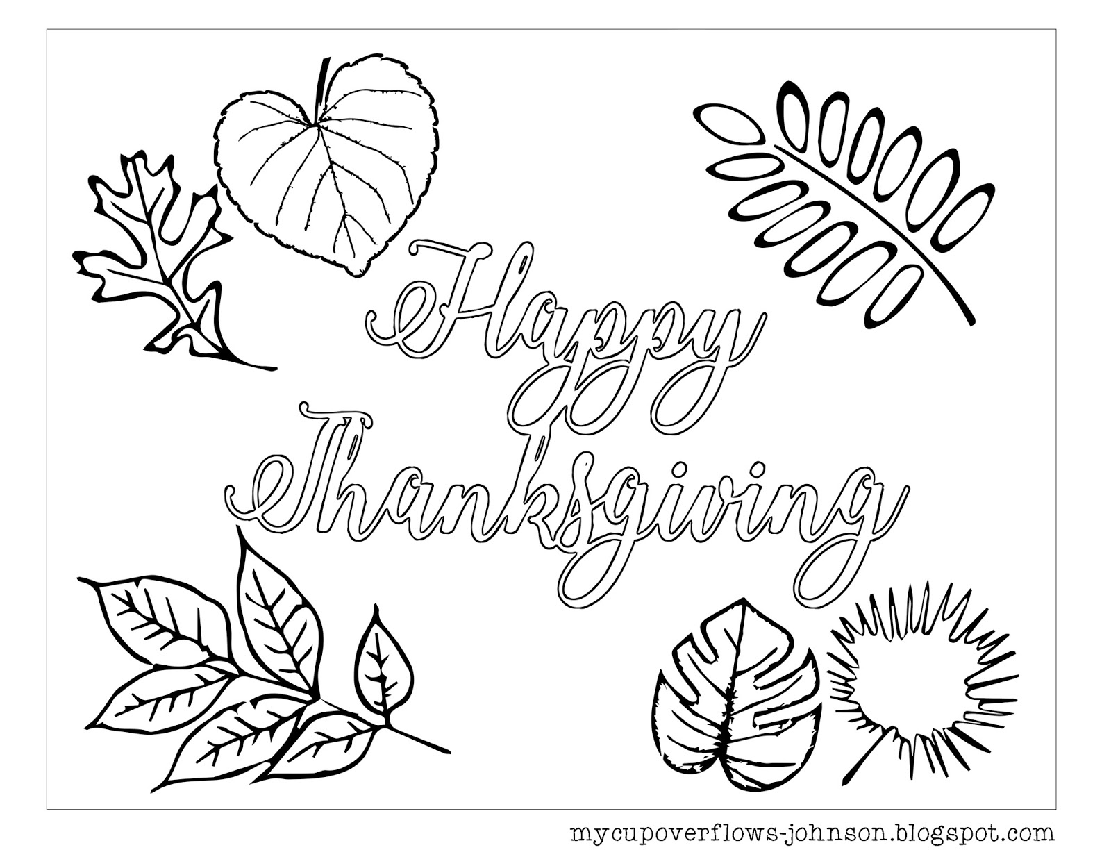 My Cup Overflows: Fall Coloring Pages