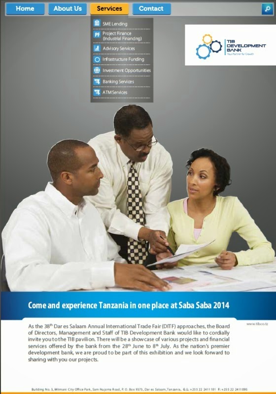 Kitomari Banking & Finance Blog: TIB DEVELOPMENT BANK: VISIT US AT SABA ...