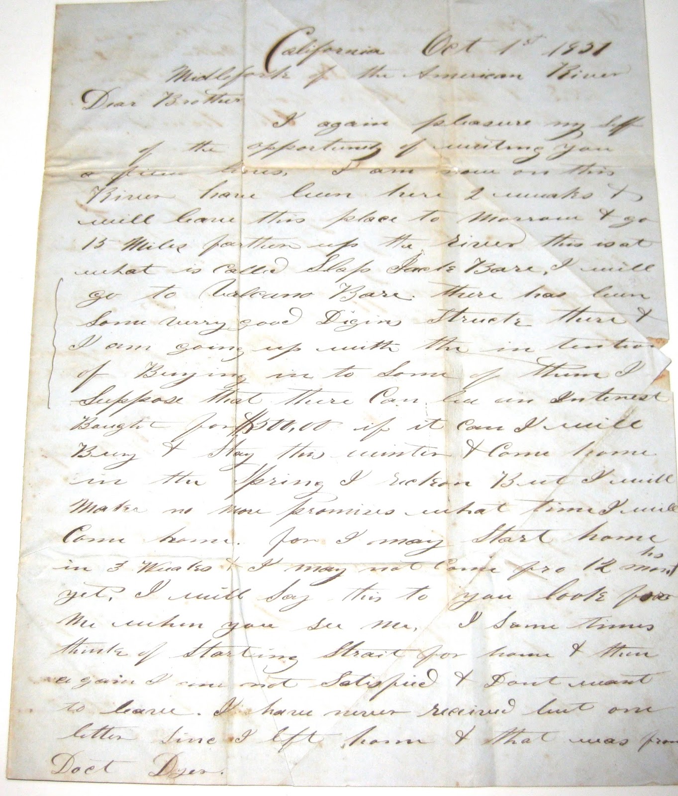 Vicksburg's Treasures (a treasure-hunter's adventures): 1850-51 LETTERS ...