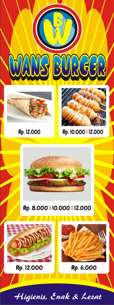 Konsep Contoh Desain Menu Burger