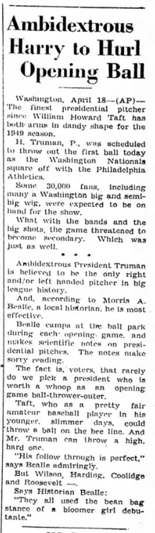 Ambidextrous President Harry Truman