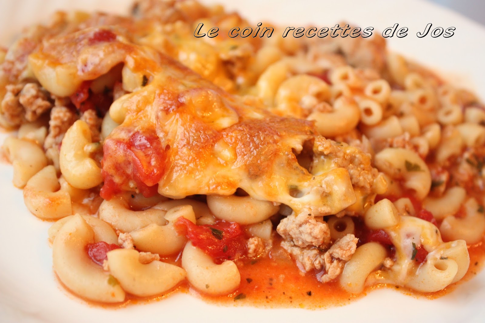 Le coin recettes de Jos: MACARONI AU PORC HACHÉ GRATINÉ