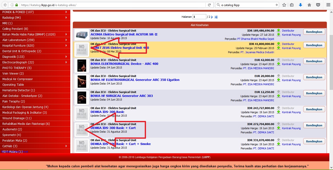 Pengadaan Alat Kesehatan melalui E-Catalog LKPP dan Permasalahannya dari kacamata elektromedik ...