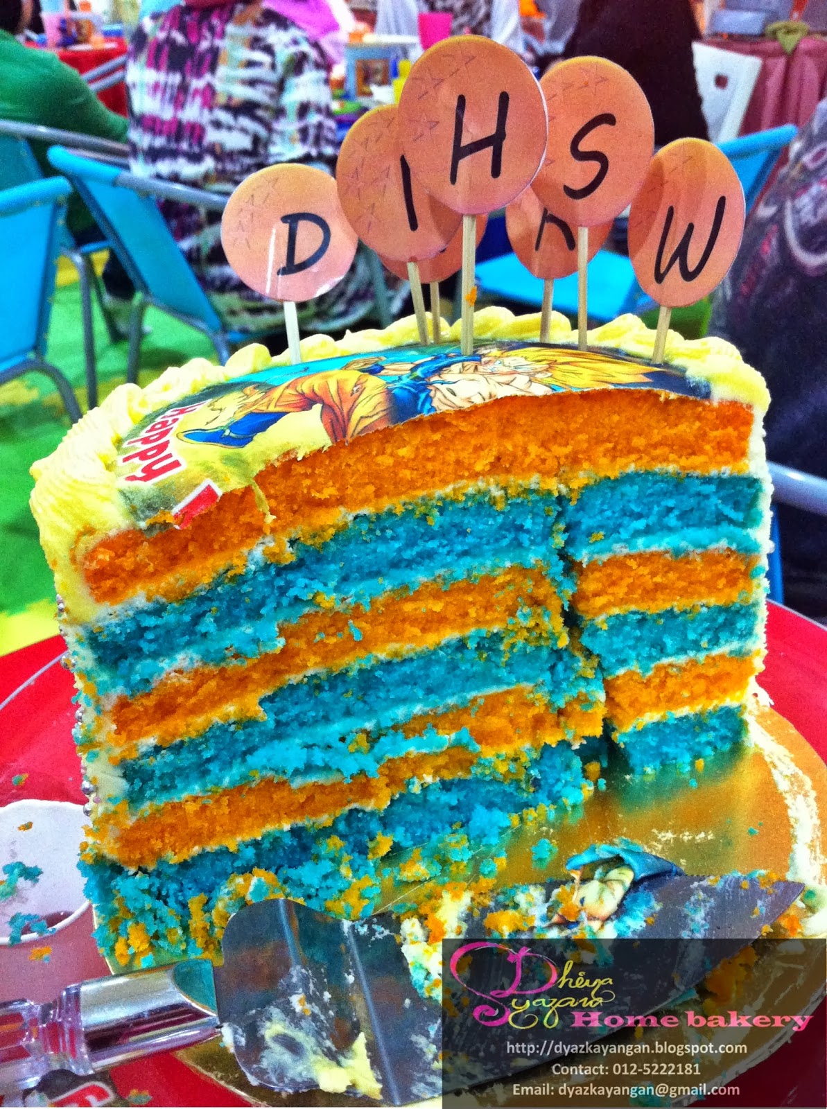 Dyaz Kayangan Home Bakery: Goku 2D Rainbow Birthday cake with ...