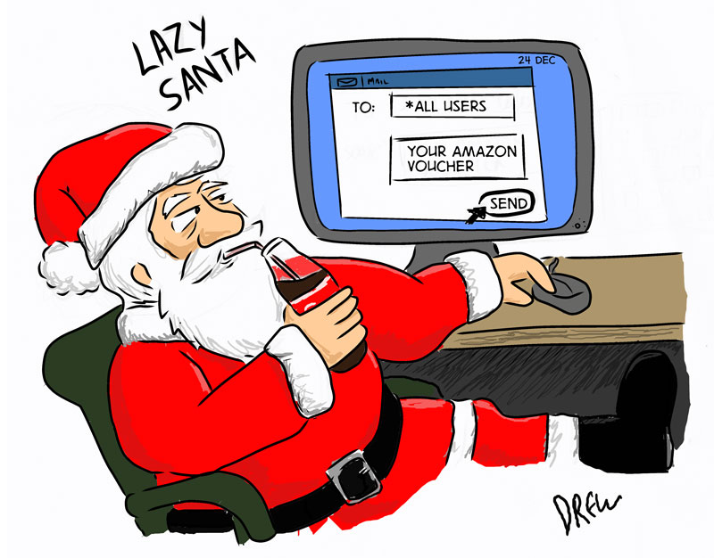 Cartoons I Drew: Lazy Santa