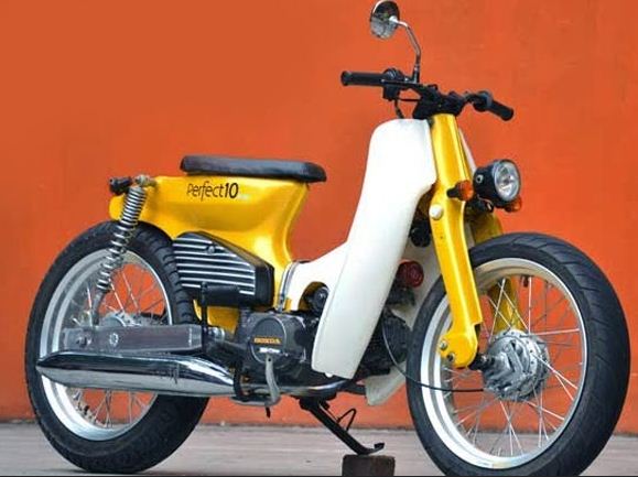 Modifikasi Terbaru Honda c70 Velg Jari-jari Ban Besar Simpel dan Keren ...