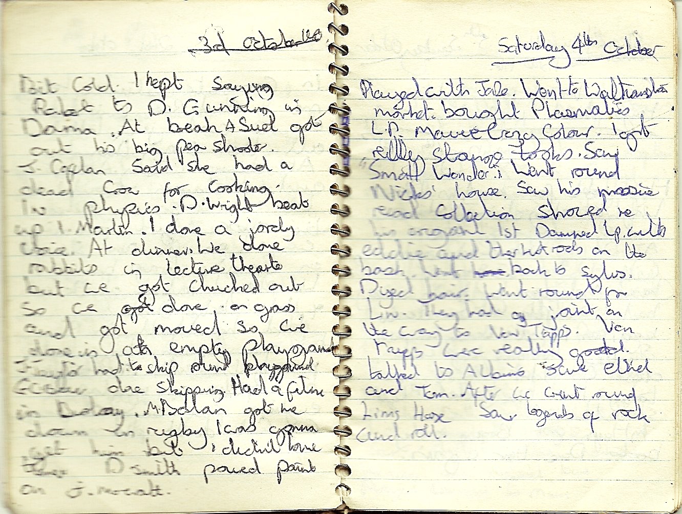 planet mondo: Dear Diary:1980 - October