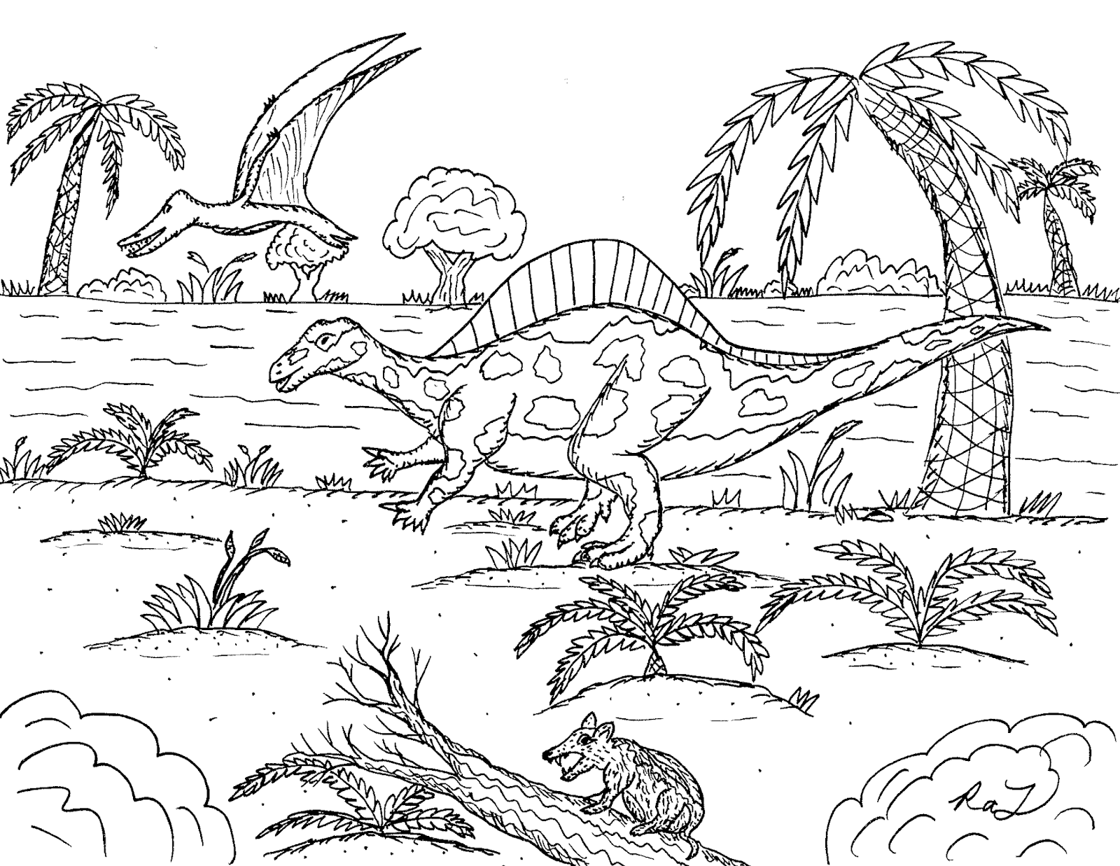 Suchomimus Coloring Page Coloring Pages