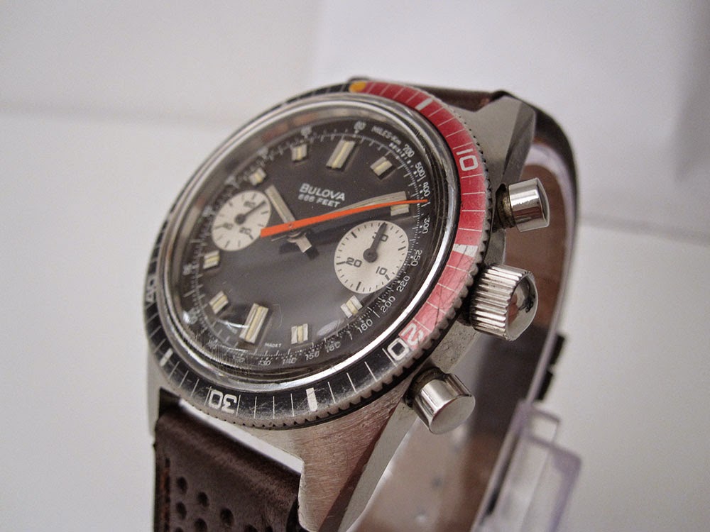 Vintage chronographs: 1970's Bulova chronograph with 14EB (Valjoux 7733 ...