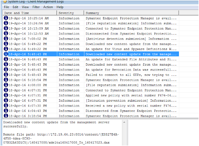 INSTRUCTIONS ON SYMANTEC CLIENT IS TAKING AV DEFINITION UPDATES FROM ...