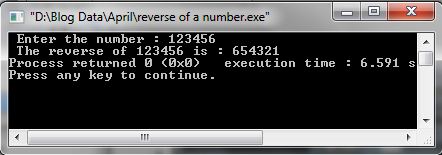 Reverse of an integer in C++ | Programs