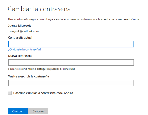 Iniciar sesion y cambiar contraseña desde Microsoft Account | Ayuda ...