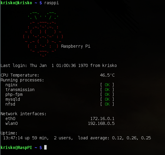 Krisko's Blog: Raspberry system information