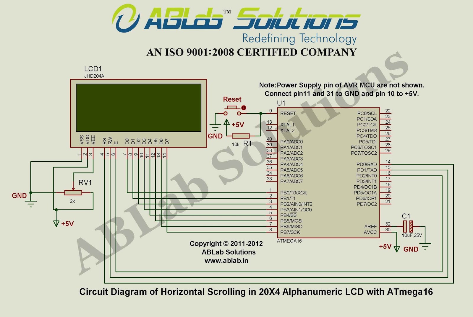 Alphanumeric LCD Projects using ATmega16 Microcontroller for Beginners