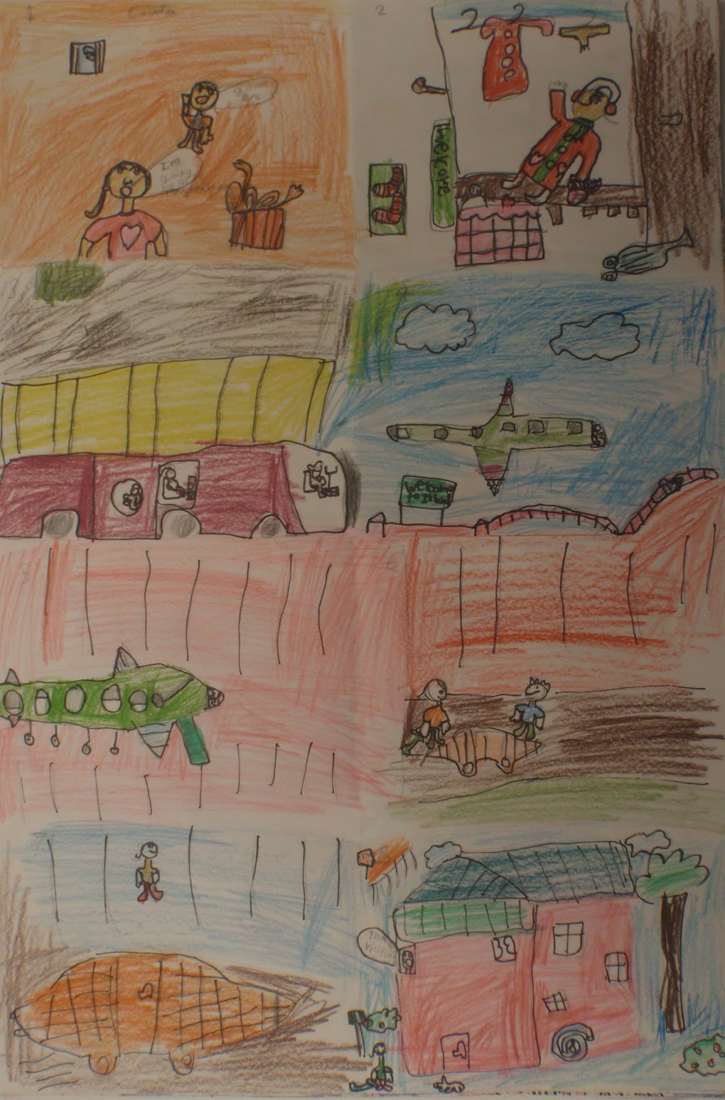 Burr Elementary Art: 1st Grade 8-Panel Comics