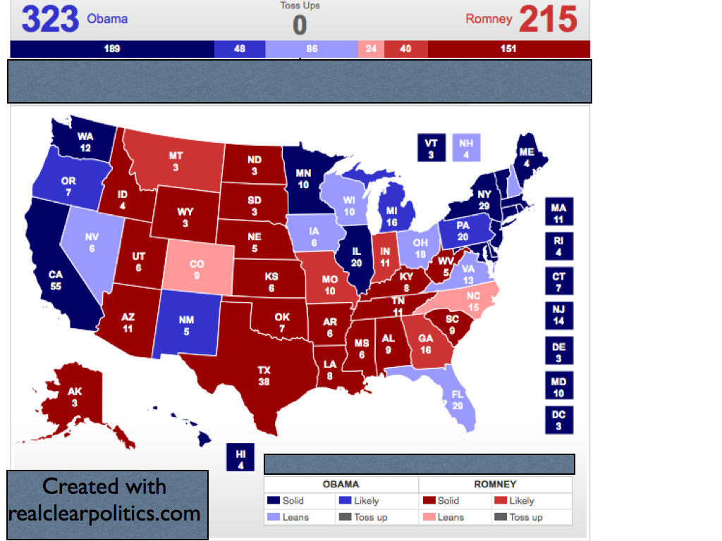 Electoral Vote Predictor: The Big 2012 Electoral Map - Ryan Selection ...