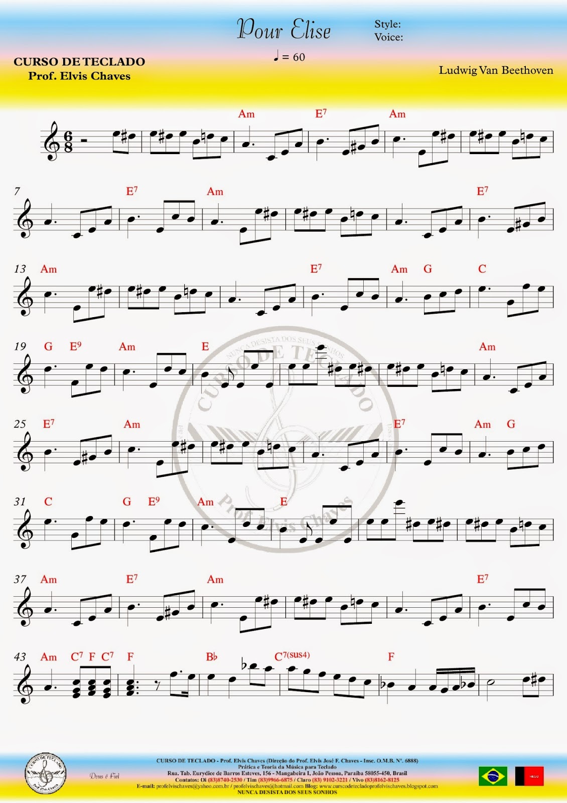 🎼 Partituras 🎶 Score 🎹 Sheet Music: Pour Elise.