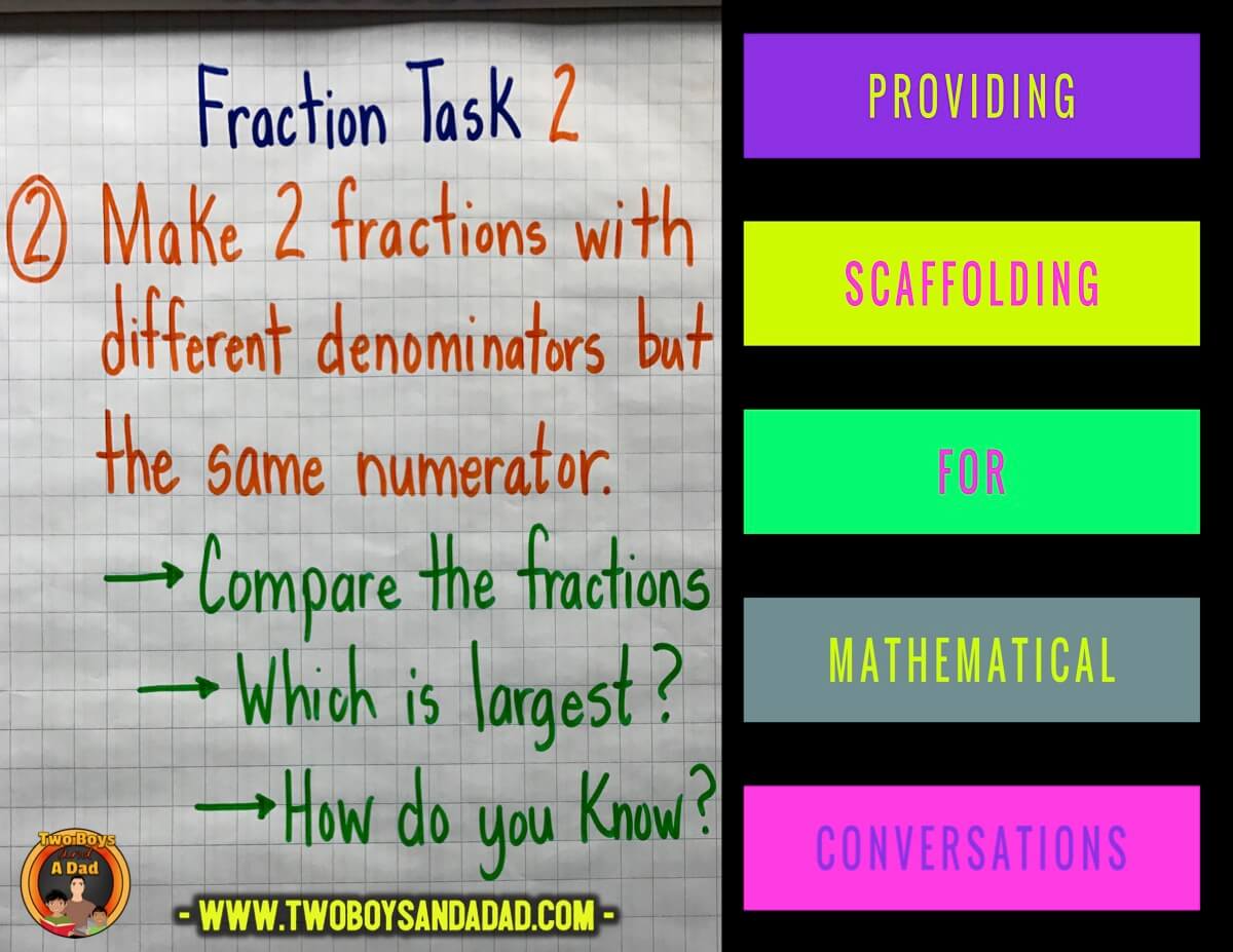 Comparing Fractions with Manipulatives and Math Talk - Two Boys and a Dad