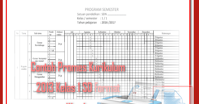Contoh Promes Kurikulum 2013 Kelas 1 Sd Format Words - belajar menulis ...
