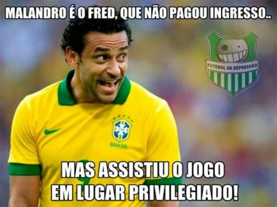 Memes da Seleção Brasileira, Fred é principal "vítima" das brincadeiras.