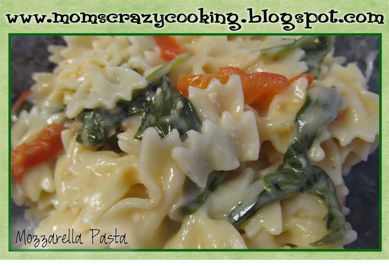 MOMS CRAZY COOKING: Mozzarella Pasta