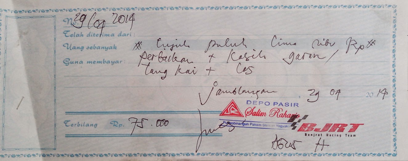 Jual Pasir Merapi: Tanda Bukti Pembayaran