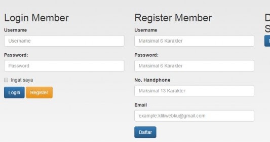 MEMBUAT LOGIN, REGISTER DENGAN GRID SISTEM MENGUNAKAN BOOTSTRAP ~ Info ...