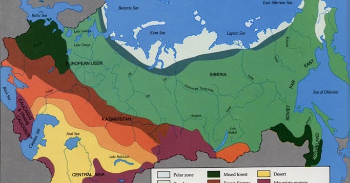 Eastern Siberian Taiga: Maps and location of taiga
