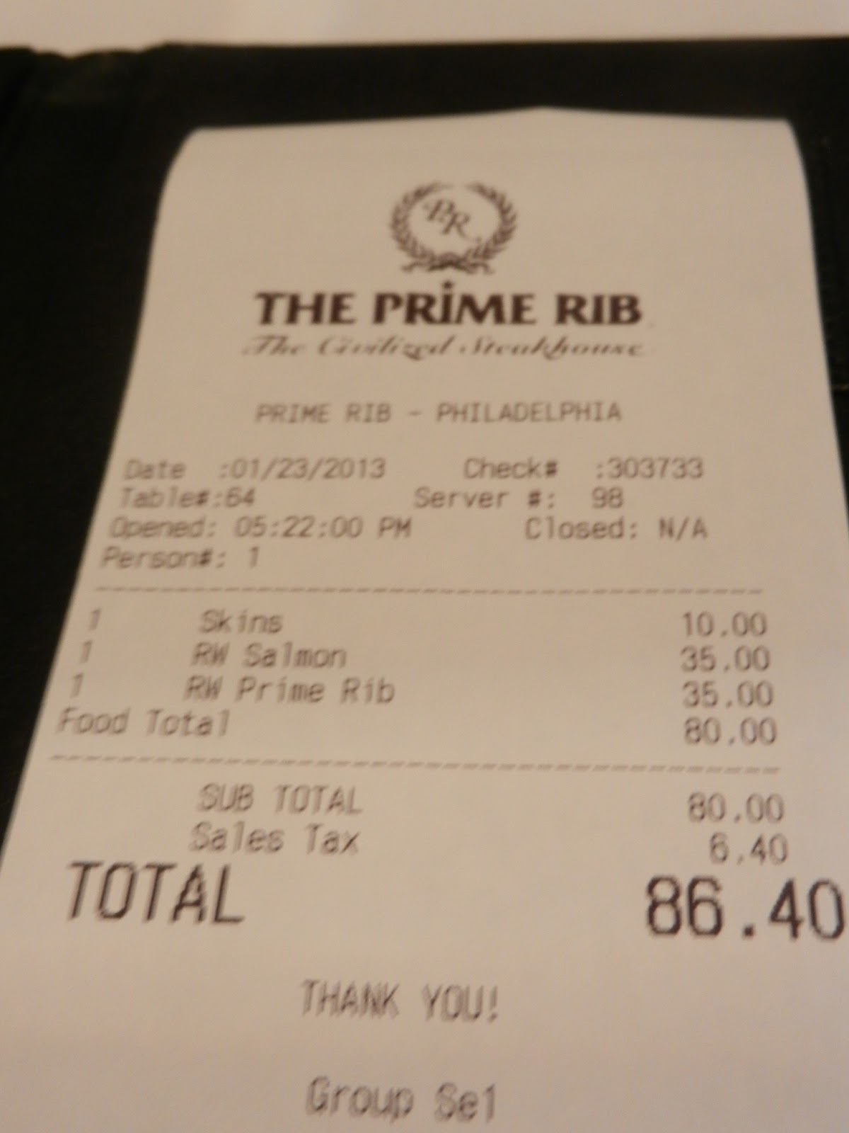 Belly of the Pig: The Prime Rib: Philadelphia Review