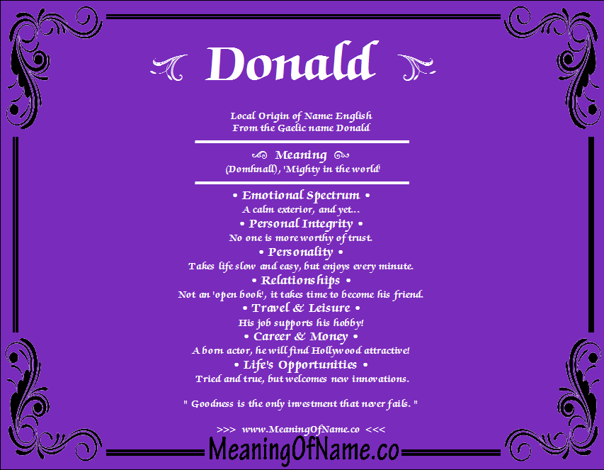Donald - Meaning of Name