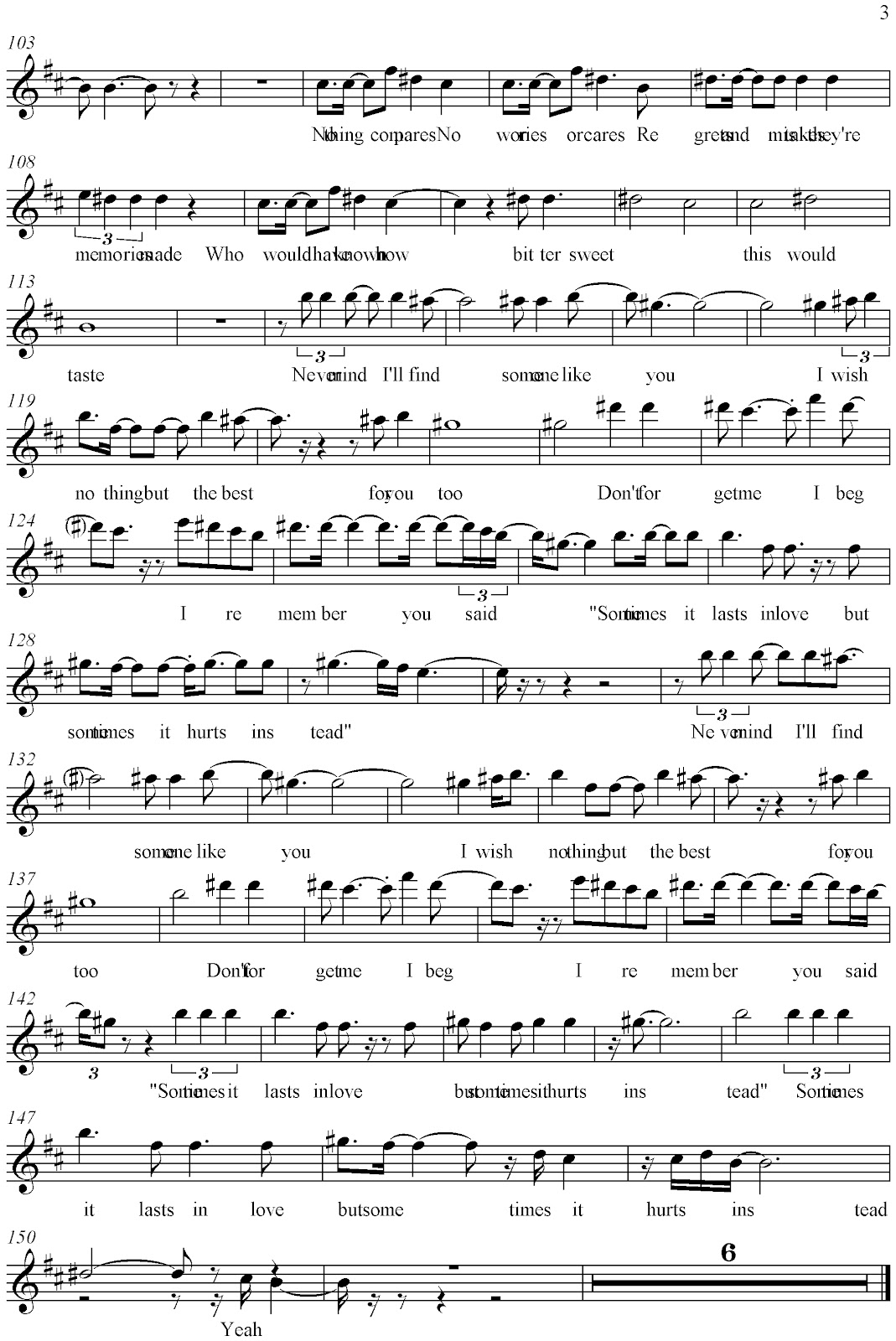 Pista y partitura de "Someone like you" - Adele - Partituras y pistas para saxo | Sheet music ...