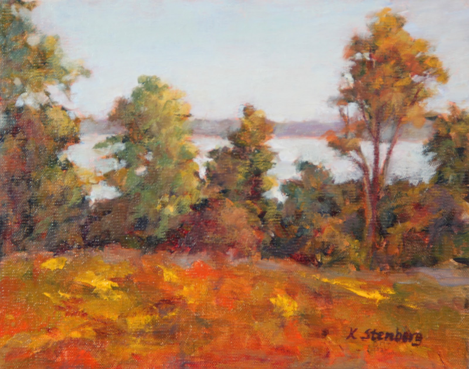 Kim Stenberg's Painting Journal: "Autumn Meadow" (oil on linen, 8" x 10 ...
