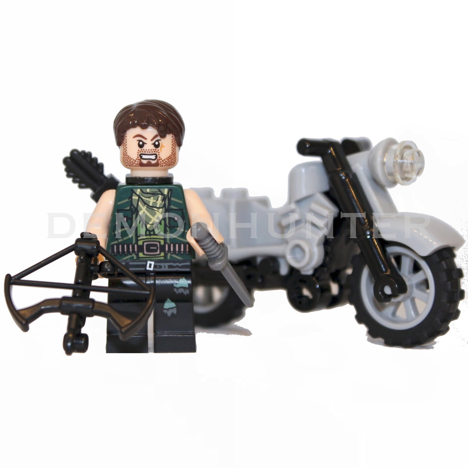 Daryl (with MOTORBIKE) from The Walking Dead Custom Lego Minifigure ...